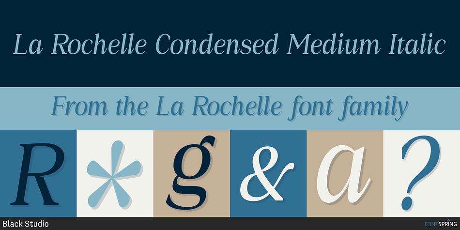La Rochelle Condensed Medium Italic Font
