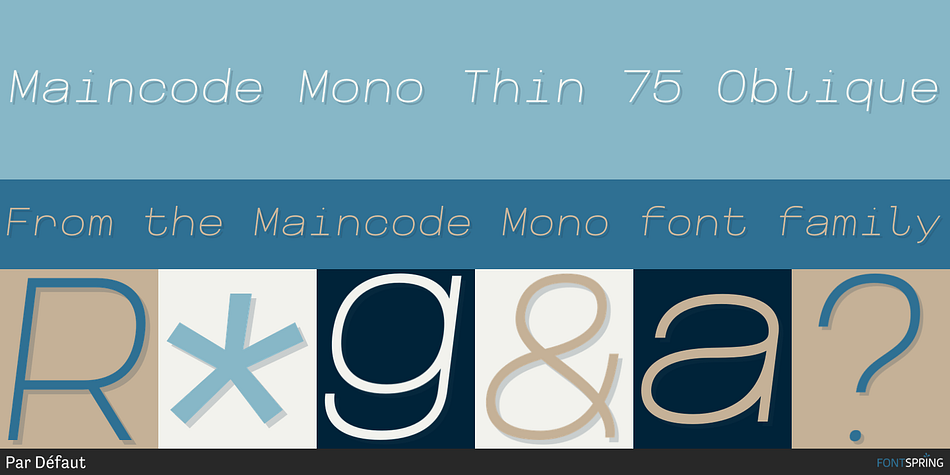 Maincode Mono Thin 75 Oblique Font