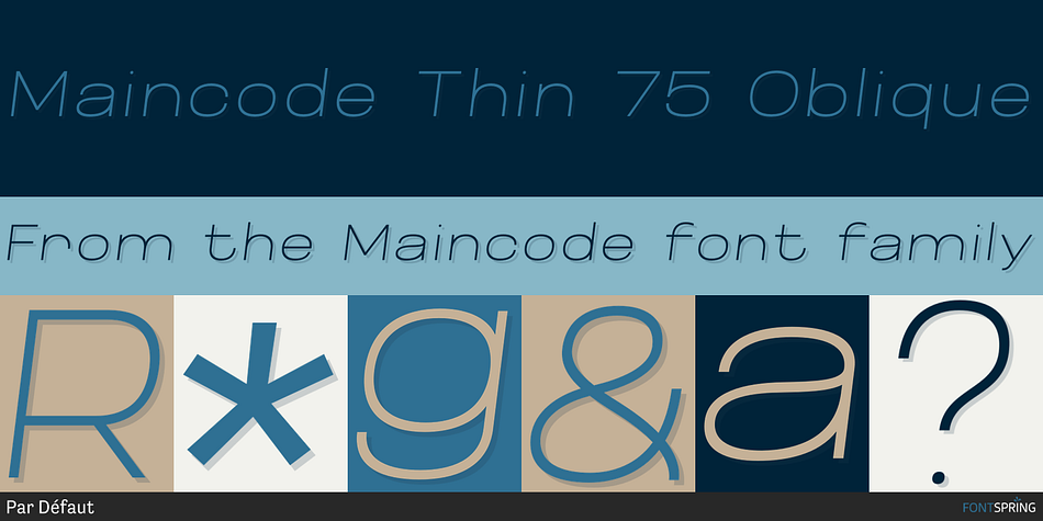 Maincode Thin 75 Oblique Font