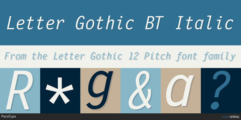 Letter Gothic 12 Pitch Font