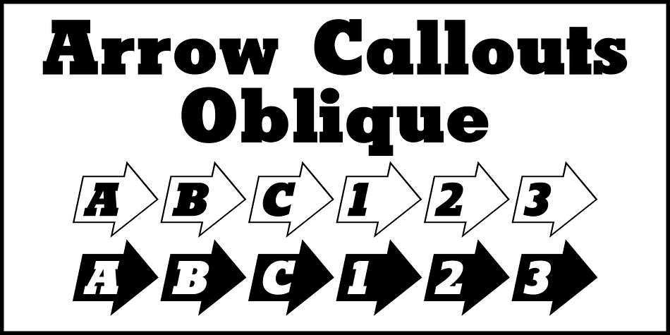 Arrow Callouts JNL Font