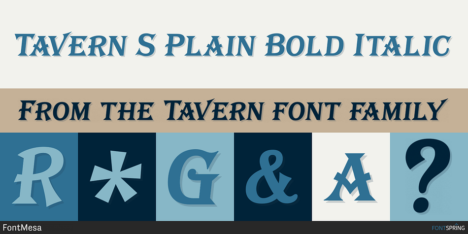 Tavern S Plain Bold Italic Font