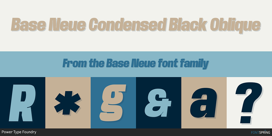 Base Neue Condensed Black Oblique Font