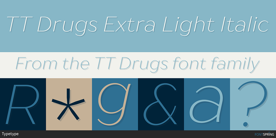 TT Drugs Extra Light Italic Font