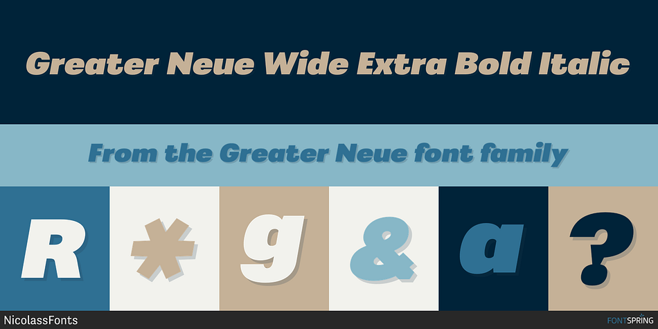 Greater Neue Wide Extra Bold Italic Font