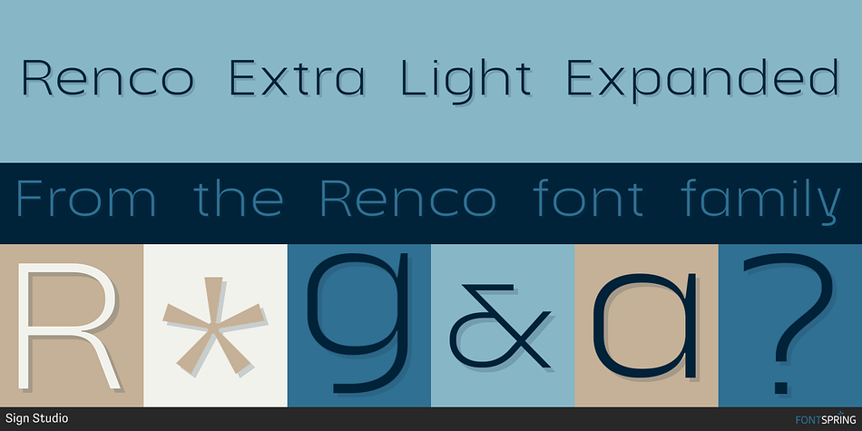 Renco Extra Light Expanded Font