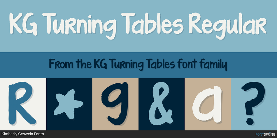 KG Turning Tables Regular Font