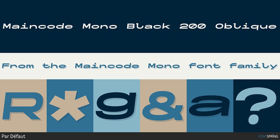 Maincode Mono Black 200 Oblique Font