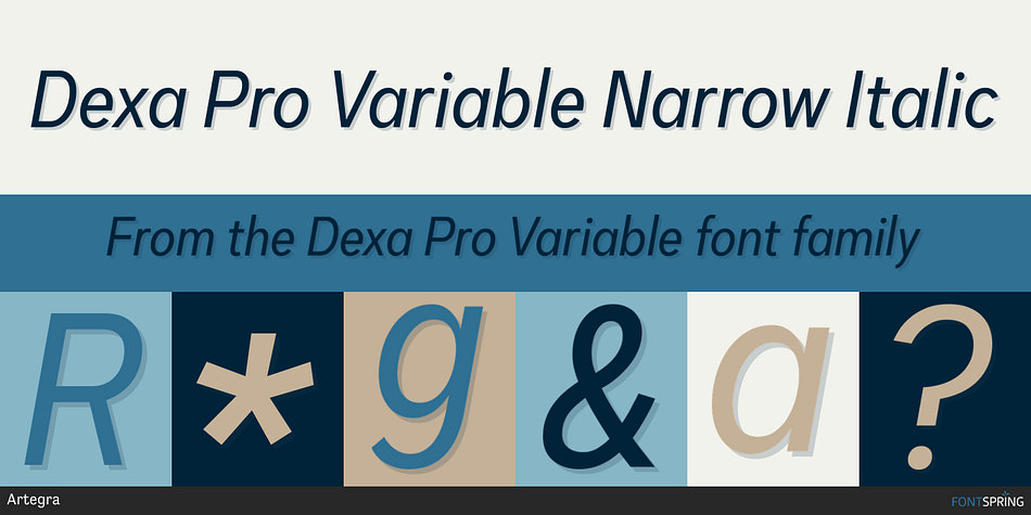 Dexa Pro Variable Narrow Italic Font