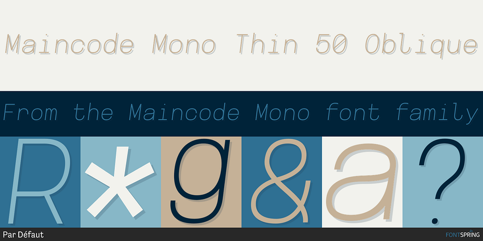 Maincode Mono Thin 50 Oblique Font
