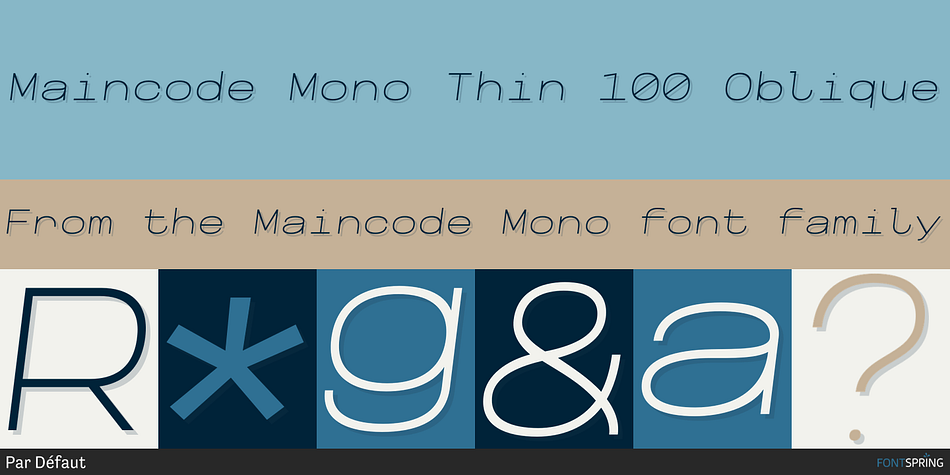 Maincode Mono Thin 100 Oblique Font