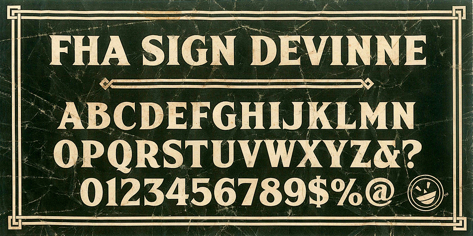 FHA Sign DeVinne Font