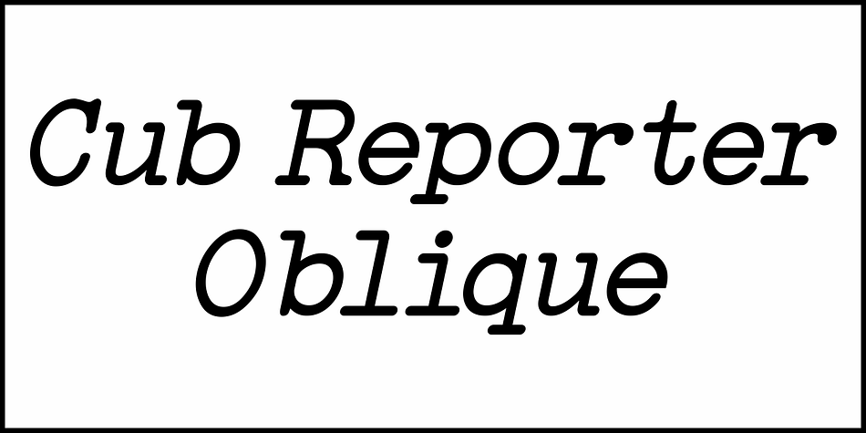 Cub Reporter JNL Font