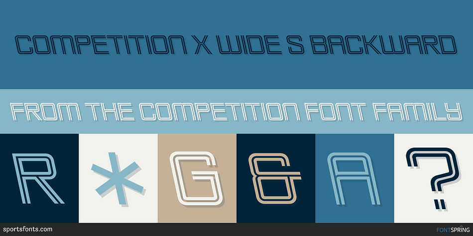 Competition X Wide S Backward Font