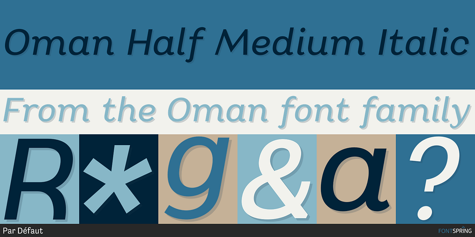Oman Half Medium Italic Font