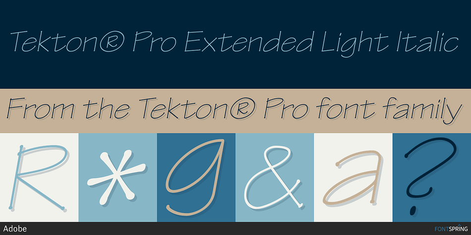 Tekton® Pro Condensed & Extended Font Collection by Adobe