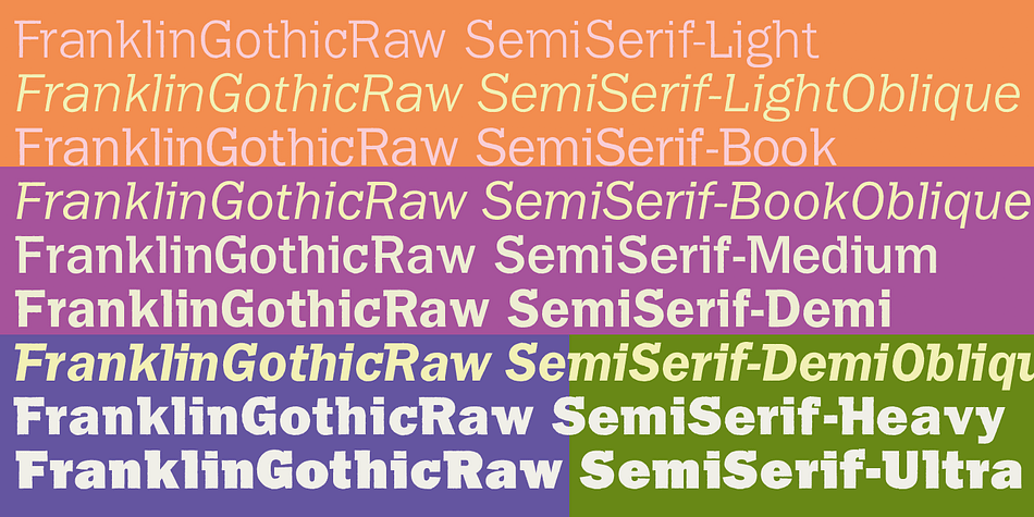 Franklin Gothic Raw Semi Serif Font