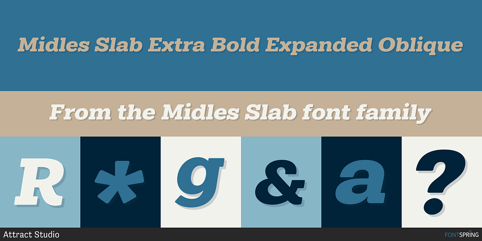 Midles Slab Extra Bold Expanded Oblique Font
