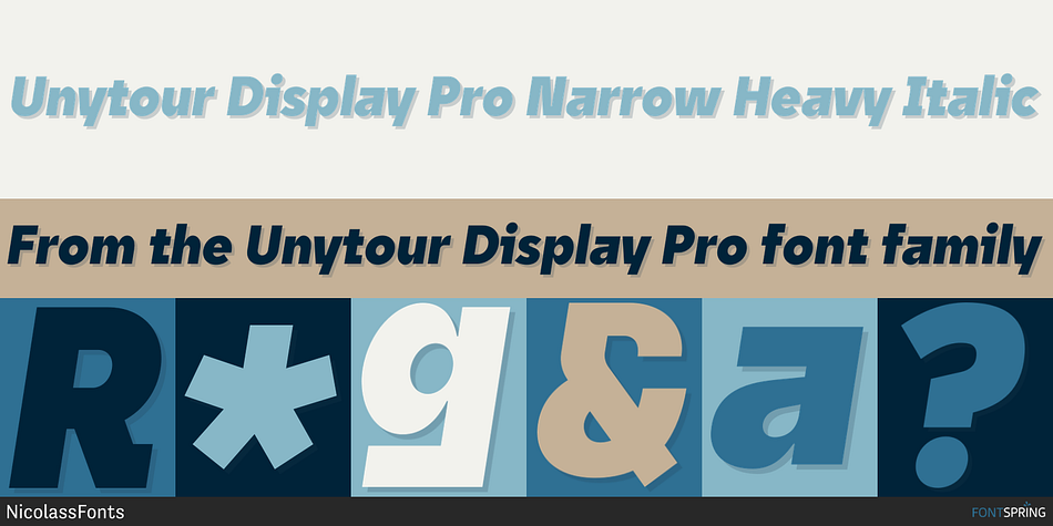 Unytour Display Pro Narrow Heavy Italic Font
