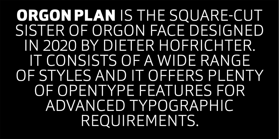 Orgon Plan Font