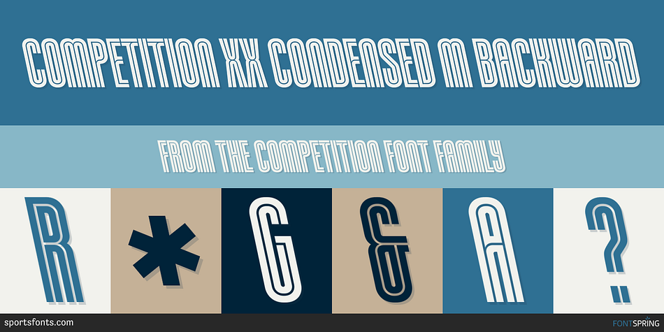 Competition XX Condensed M Backward Font