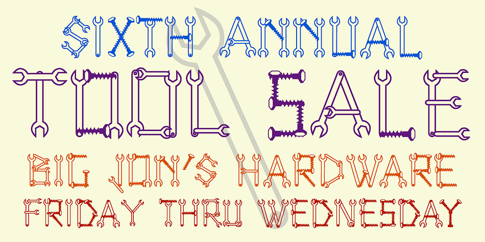 WrenchedLetters Font