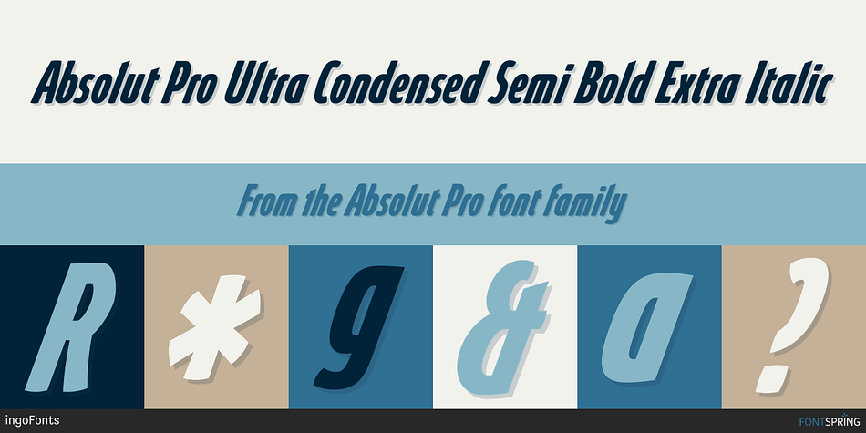 Absolut Pro Ultra Condensed Semi Bold Extra Italic Font