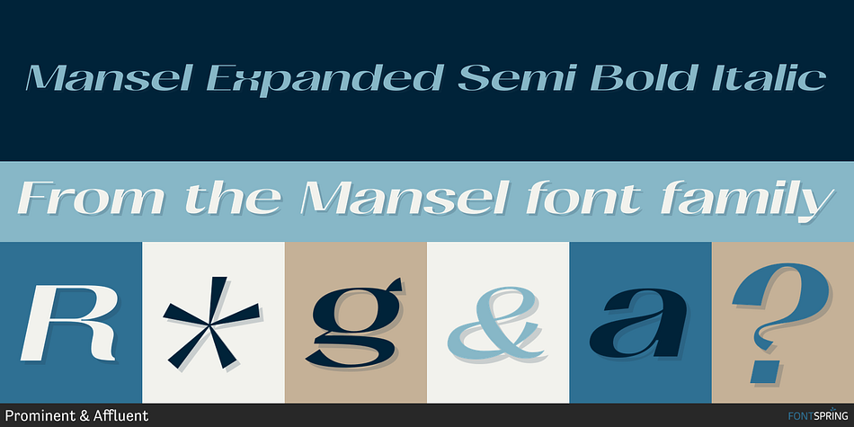 Mansel Expanded Semi Bold Italic Font