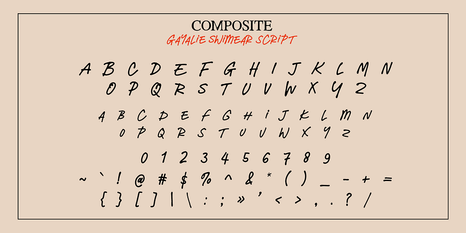 Gayalie Swimwear Font