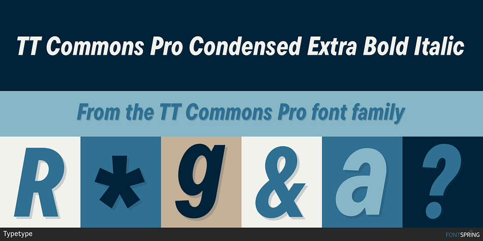 TT Commons Pro Condensed Extra Bold Italic Font