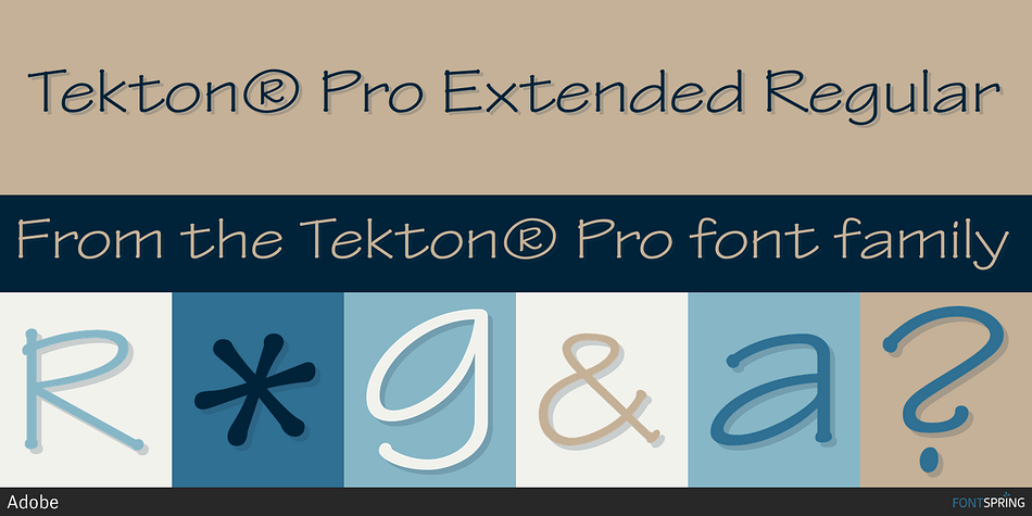Tekton® Pro Condensed & Extended Font Collection by Adobe