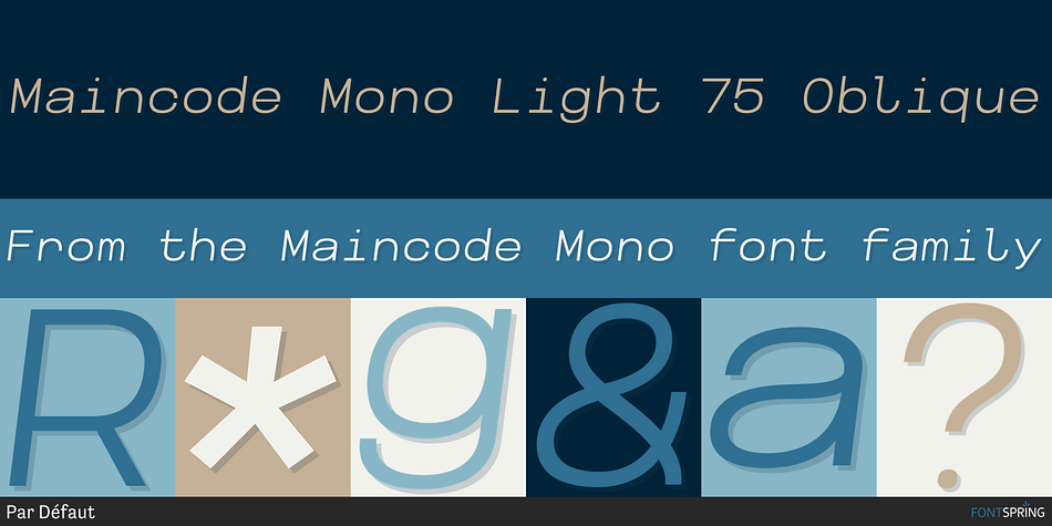 Maincode Mono Light 75 Oblique Font