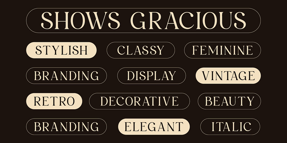 Shows Gracious Font