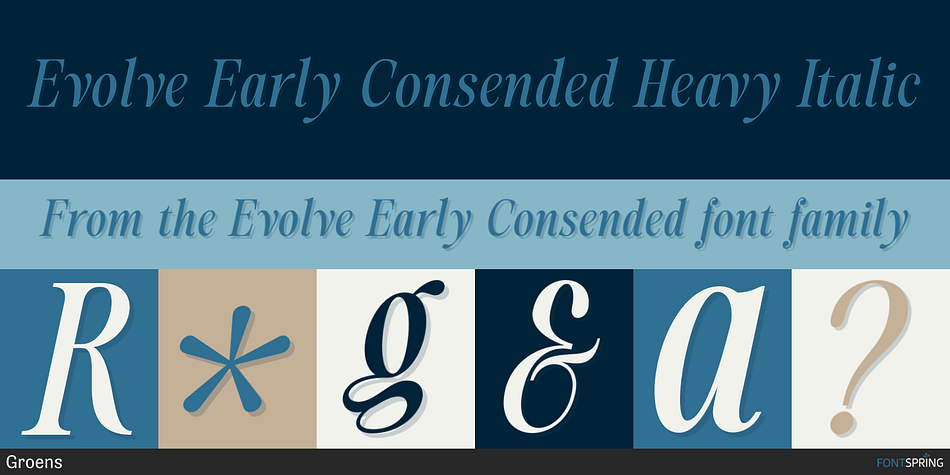 Evolve Early Consended Heavy Italic Font