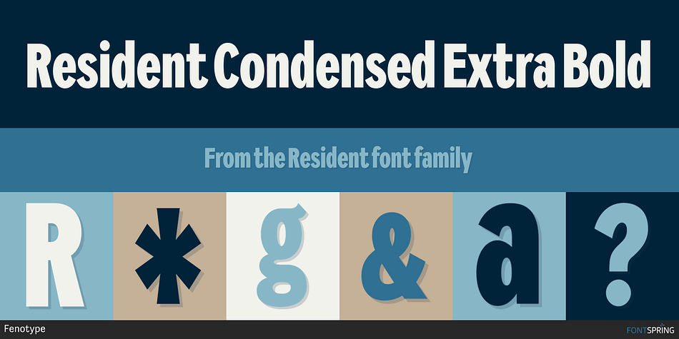 Resident Condensed Extra Bold Font