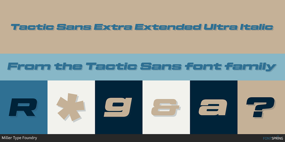 Tactic Sans Extra Extended Width Font