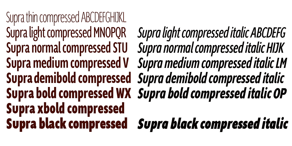 Supra Compressed Font