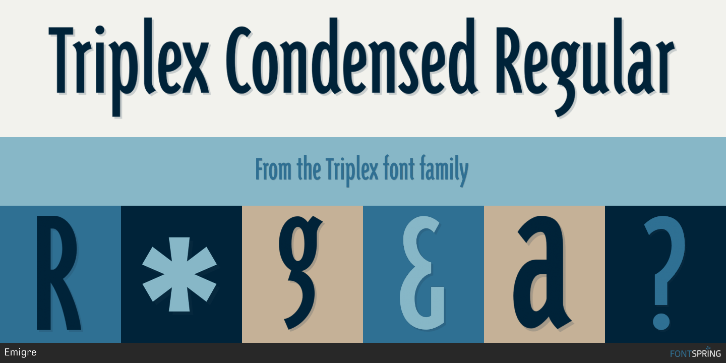 Triplex Condensed Regular Font
