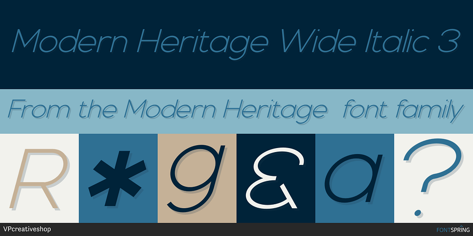 Modern Heritage Wide Italic 3 Font