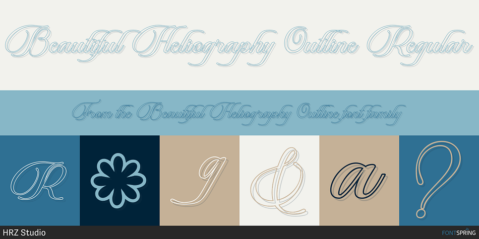 Beautiful Heliography Outline Regular Font