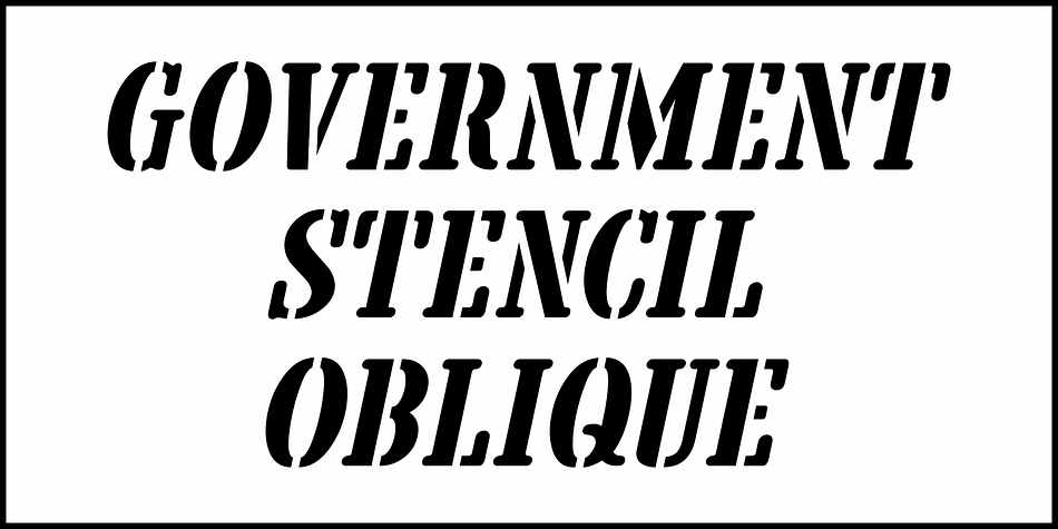 Government Stencil JNL Font