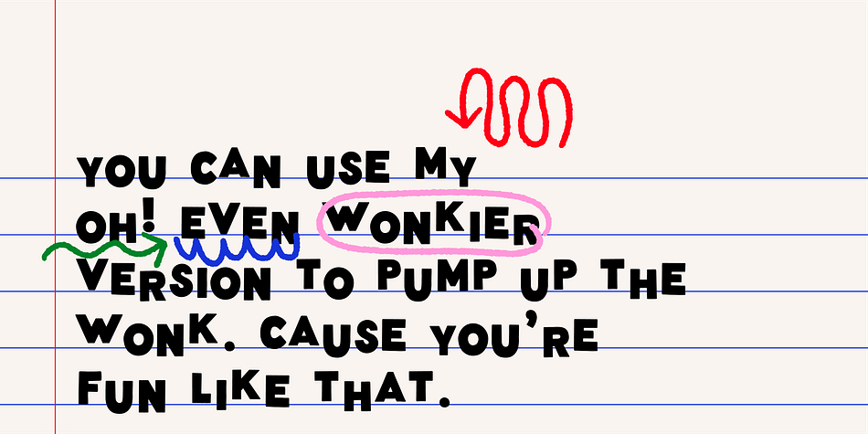 Wonky Font Family by Meg Lewis Fun House - Fontspring