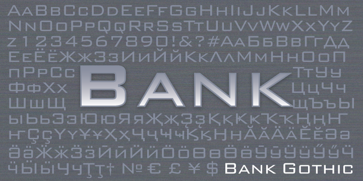 Bank Gothic Medium Font