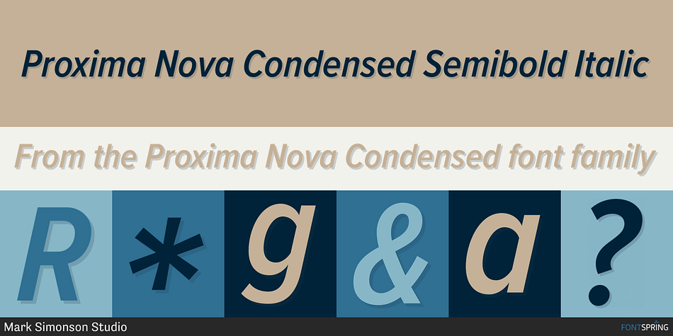Proxima Nova Condensed Semibold Italic Font