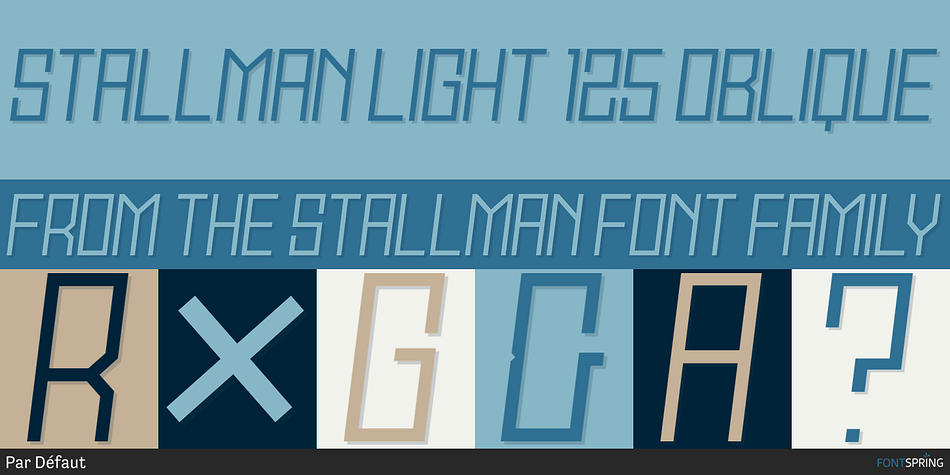 Stallman Light 125 Oblique Font