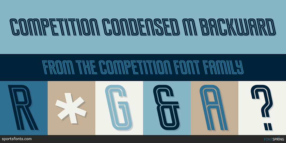 Competition Condensed M Backward Font