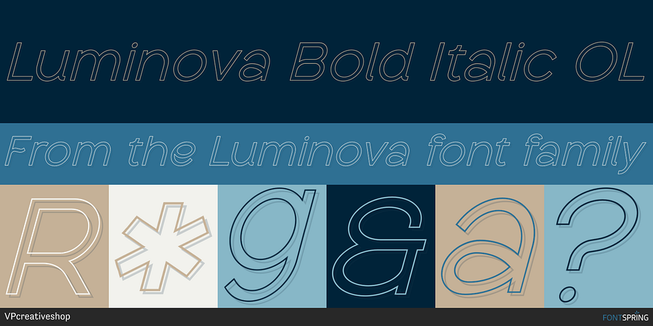 Luminova Bold Italic OL Font