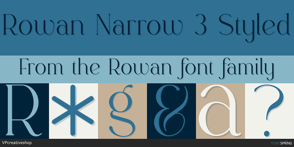 Rowan Narrow 3 Styled Font