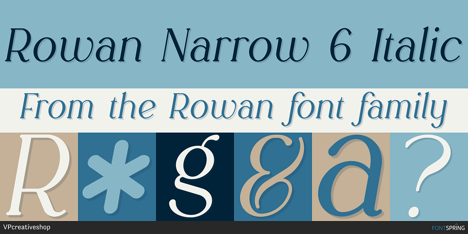 Rowan Narrow 6 Italic Font