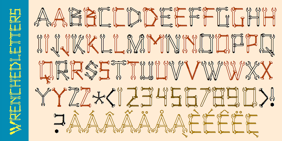 WrenchedLetters Font